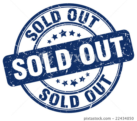 sold out blue grunge round vintage rubber stamp - Stock Illustration ...