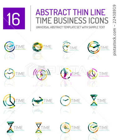 Geometric clock and time icon set - Stock Illustration [22438919] - PIXTA