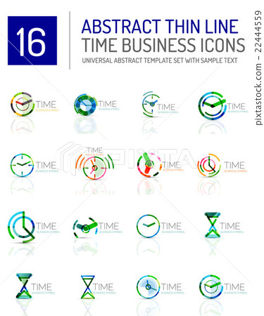 Geometric clock and time icon set - Stock Illustration [22444559] - PIXTA