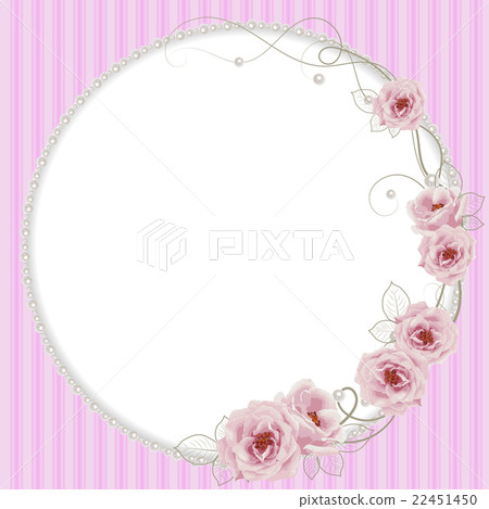Delicate frame with roses and pearls - Stock Illustration [22451450 ...