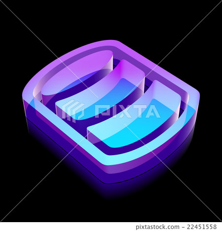 Programming icon: 3d neon glowing Database made of - Stock Illustration ...