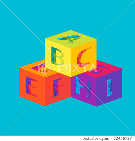 Cubes with letters template. - Stock Illustration [22466727] - PIXTA