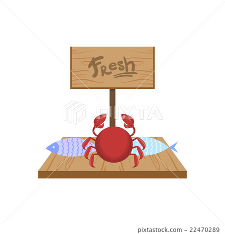 Fresh Crab On Market Counter - Stock Illustration [22470289] - PIXTA