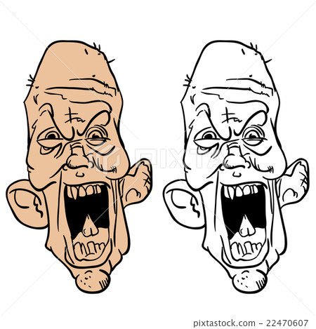 screaming old man - Stock Illustration [22470607] - PIXTA