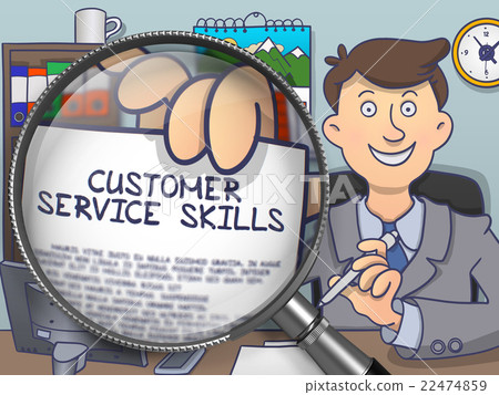 Customer Service Skills through Magnifying Glass - Stock Illustration ...