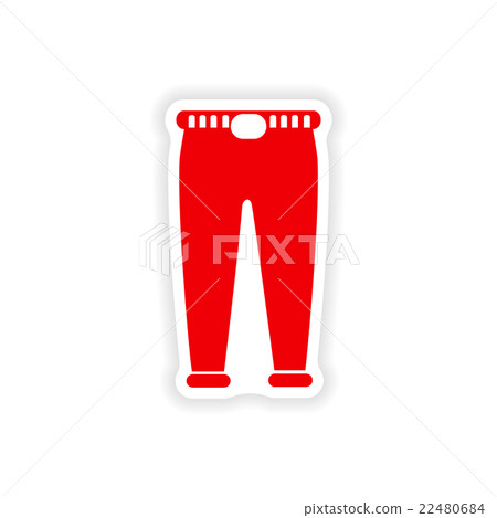 stylish paper sticker on white background pants - Stock Illustration ...