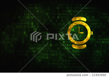 Time concept: Hand Watch on digital background - Stock Illustration ...