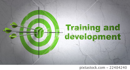 Learning concept: target and Training and - Stock Illustration ...