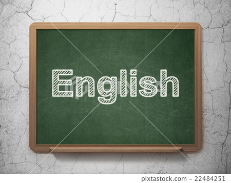 Learning concept: English on chalkboard background - Stock Illustration ...