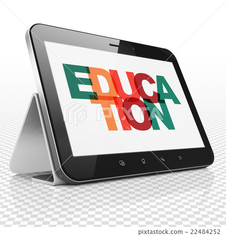 Studying concept: Tablet Computer with Education - Stock Illustration ...