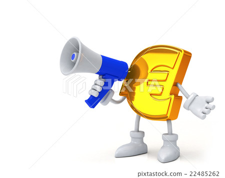 Euro character with loudspeaker - Stock Illustration [22485262] - PIXTA