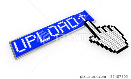 Pixel cursor hand clicks upload - Stock Illustration [22487803] - PIXTA