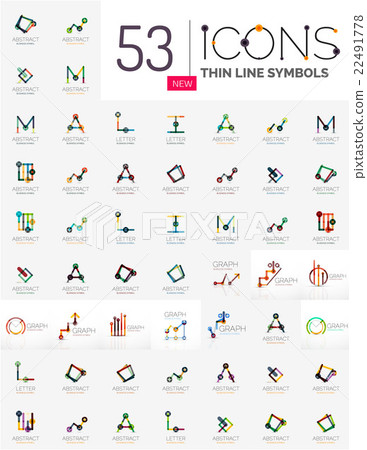Collection of linear abstract logos - Stock Illustration [22491778] - PIXTA