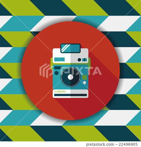 camera flat icon with long shadow,eps10 - Stock Illustration [22496905 ...