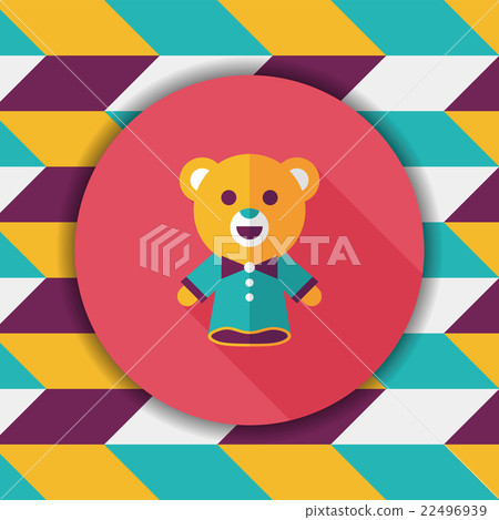 bear hand puppet flat icon with long shadow,eps10 - Stock Illustration ...