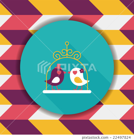 wedding bird flat icon with long shadow,eps10 - Stock Illustration ...
