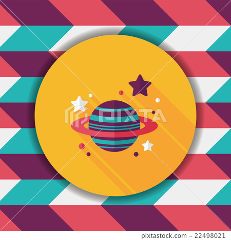Space planet flat icon with long shadow,eps10 - Stock Illustration ...