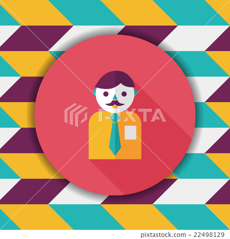 businessman flat icon with long shadow,eps10 - Stock Illustration ...