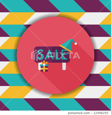 Christmas sale flat icon with long shadow, eps10 - Stock Illustration ...