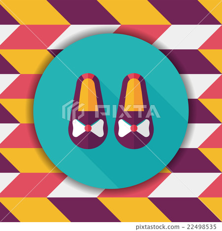 baby booties flat icon with long shadow,eps10 - Stock Illustration ...