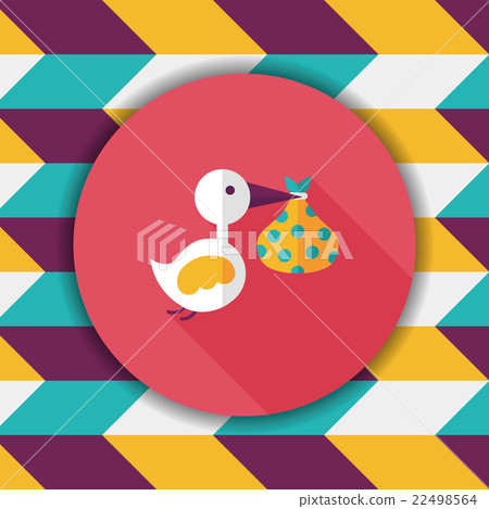 bird and baby flat icon with long shadow,eps10-插圖素材 [22498564] - PIXTA圖庫