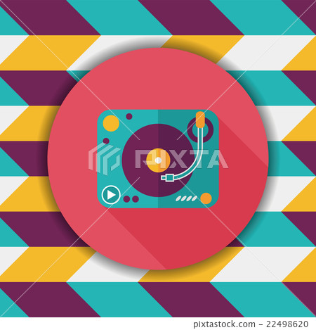 DJ music flat icon with long shadow,eps10 - Stock Illustration ...
