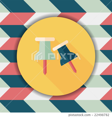 push pin flat icon with long shadow,eps10 - Stock Illustration ...
