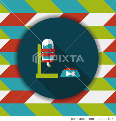 Pet water drinking flat icon with long shadow,... - Stock Illustration ...