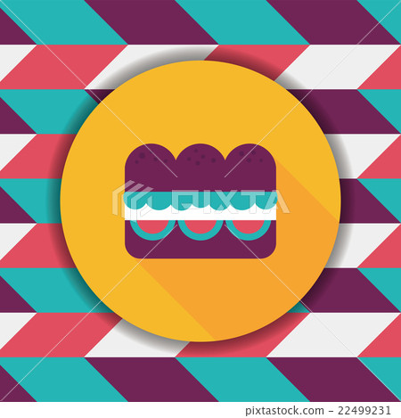 sandwich flat icon with long shadow,eps10 - Stock Illustration ...