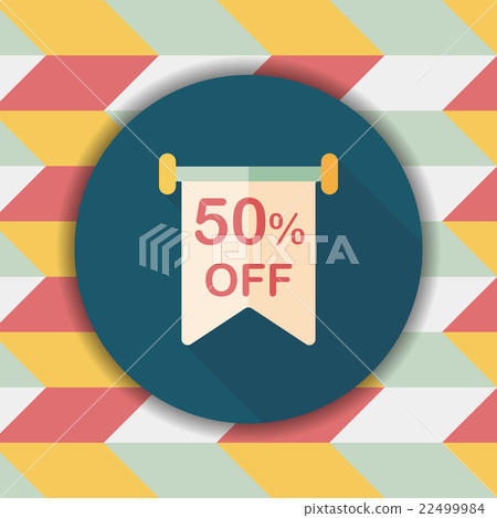 shopping sale sign flag flat icon with long... - Stock Illustration ...