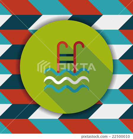 swimming pool flat icon with long shadow,eps10 - Stock Illustration ...