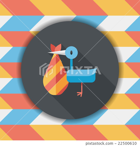 bird and baby flat icon with long shadow,eps10 - Stock Illustration ...