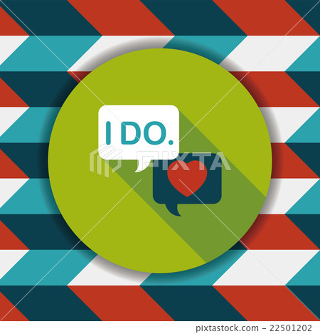 wedding yes i do words flat icon with long...-插圖素材 [22501202] - PIXTA圖庫