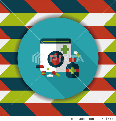Pet drug flat icon with long shadow,eps10 - Stock Illustration ...
