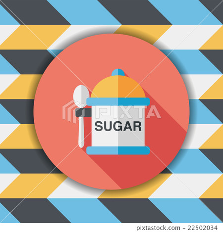kitchenware sugar flat icon with long shadow,eps10 - Stock Illustration ...