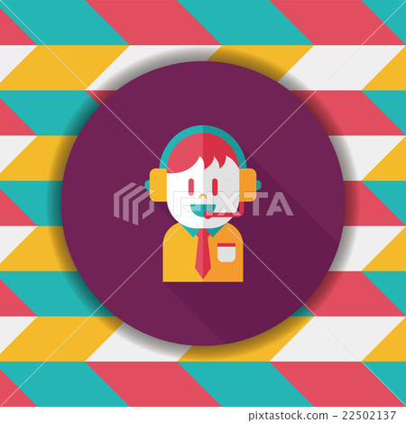 Customer service icon with long shadow,eps10 - Stock Illustration ...