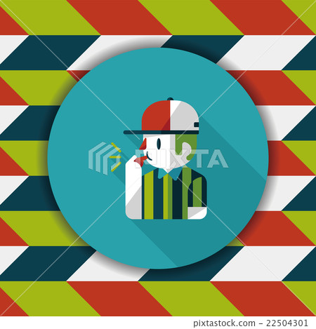 referee flat icon with long shadow,eps10 - Stock Illustration [22504301 ...