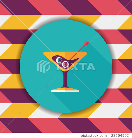 Halloween cocktail flat icon with long... - Stock Illustration ...