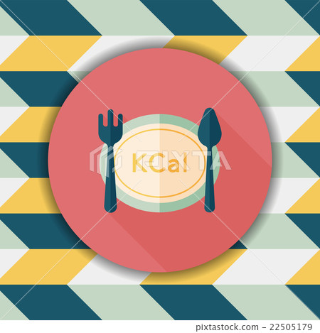 calories diet flat icon with long shadow,eps10 - Stock Illustration ...