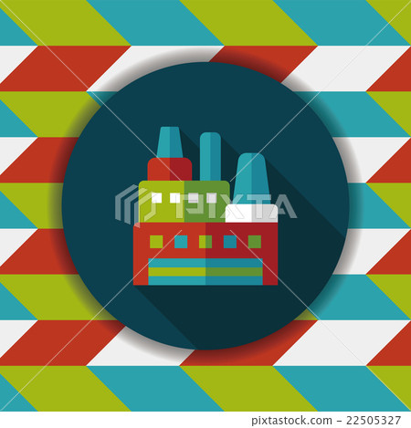 Building factory flat icon with long shadow,eps10 - Stock Illustration ...