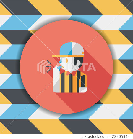 referee flat icon with long shadow,eps10 - Stock Illustration [22505344 ...