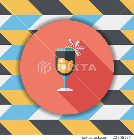 Christmas cocktail flat icon with long... - Stock Illustration ...