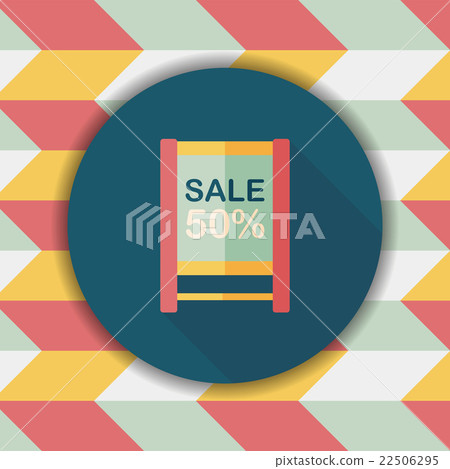 shopping sale sign flag flat icon with long... - Stock Illustration ...