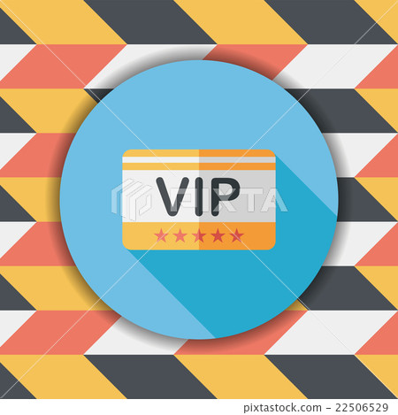 shopping vip card flat icon with long shadow,eps10 - Stock Illustration ...