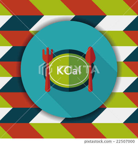 calories diet flat icon with long shadow,eps10 - Stock Illustration ...