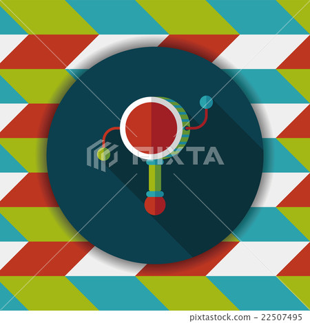 Baby toy flat icon with long shadow,eps10 - Stock Illustration ...