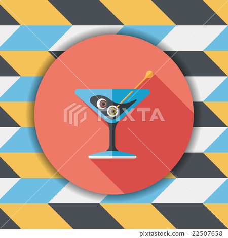 Halloween cocktail flat icon with long... - Stock Illustration ...