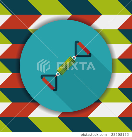 spring tension fitness equipment flat icon with... - Stock Illustration ...