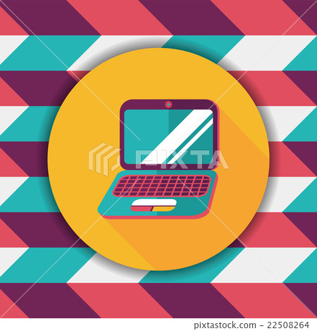 laptop flat icon with long shadow,eps10 - Stock Illustration [22508264 ...