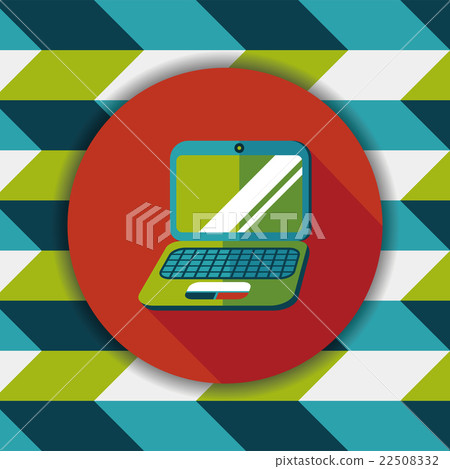 laptop flat icon with long shadow,eps10 - Stock Illustration [22508332 ...